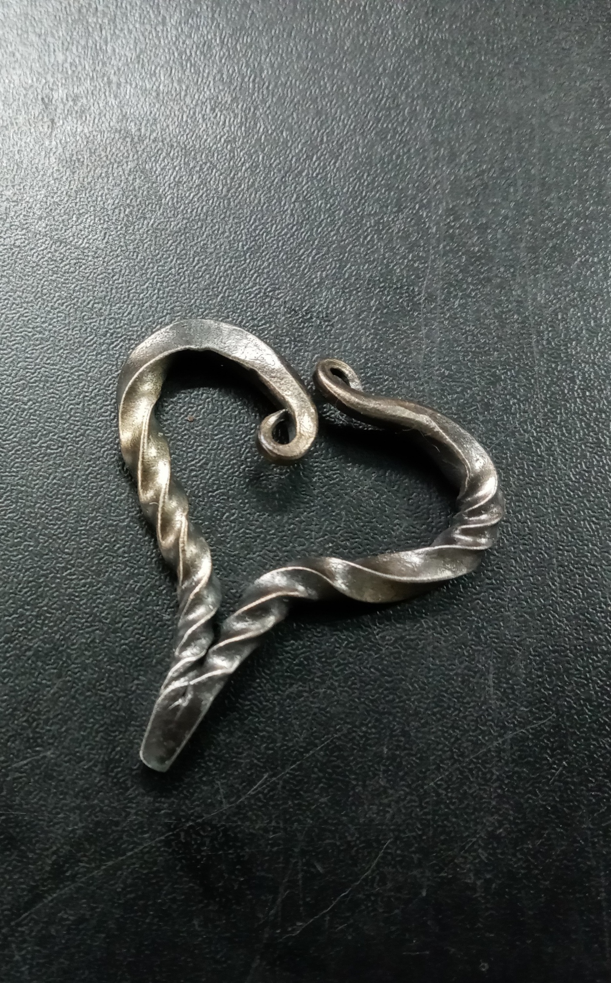 Hand Forged Blacksmith Made Heart Pendant Necklace on Luulla